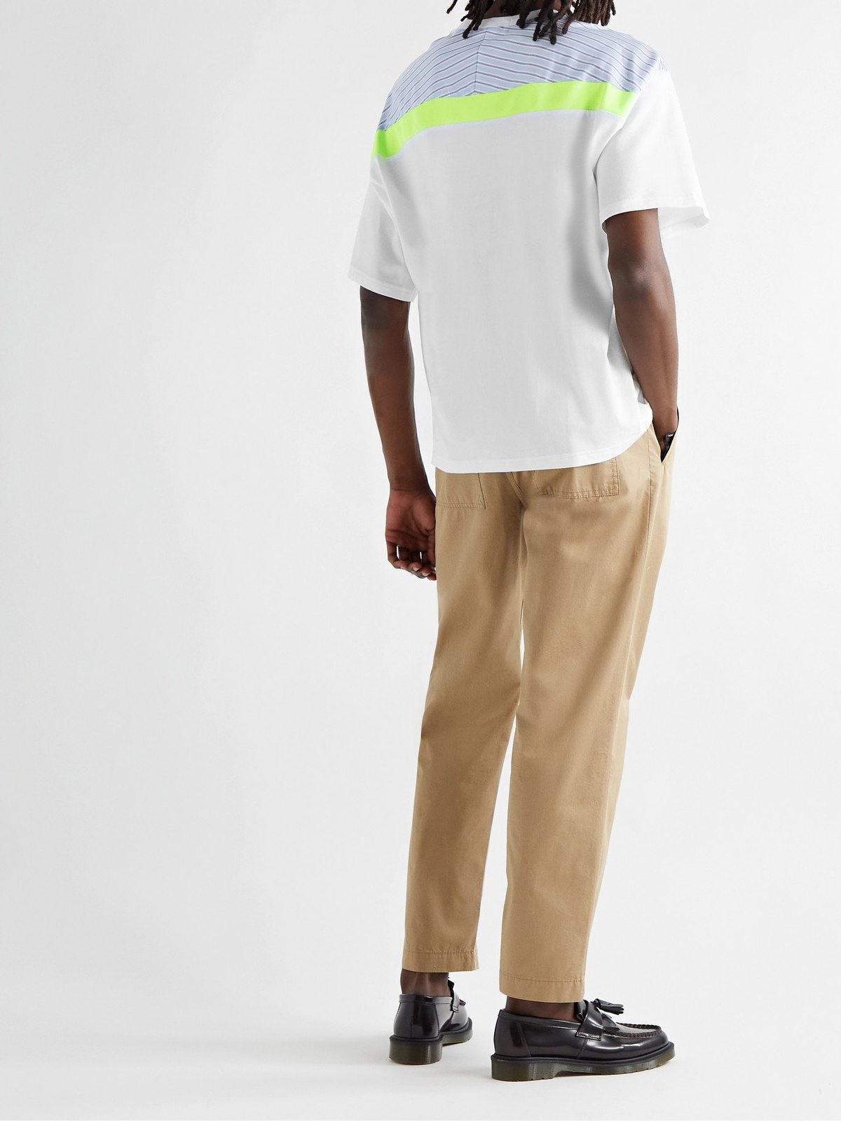 ALOYE - Poplin-Panelled Cotton-Jersey T-Shirt - White Aloye