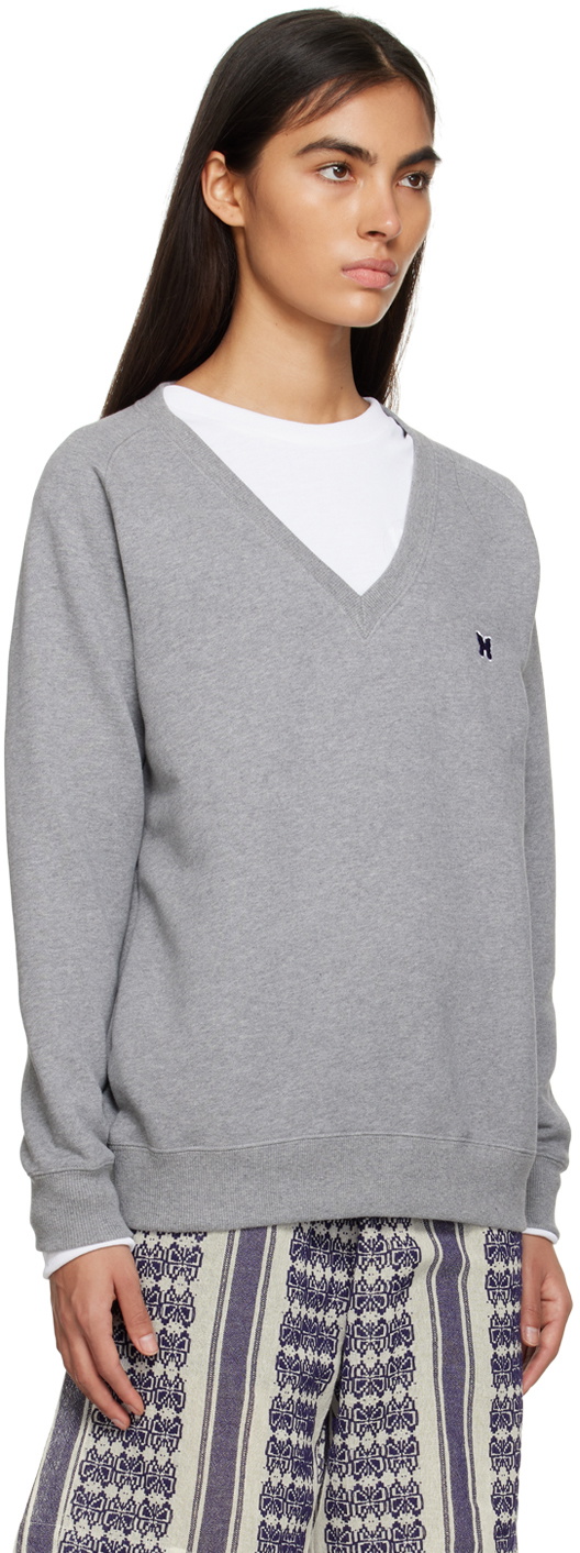 NEEDLES Gray V-Neck Sweater Needles