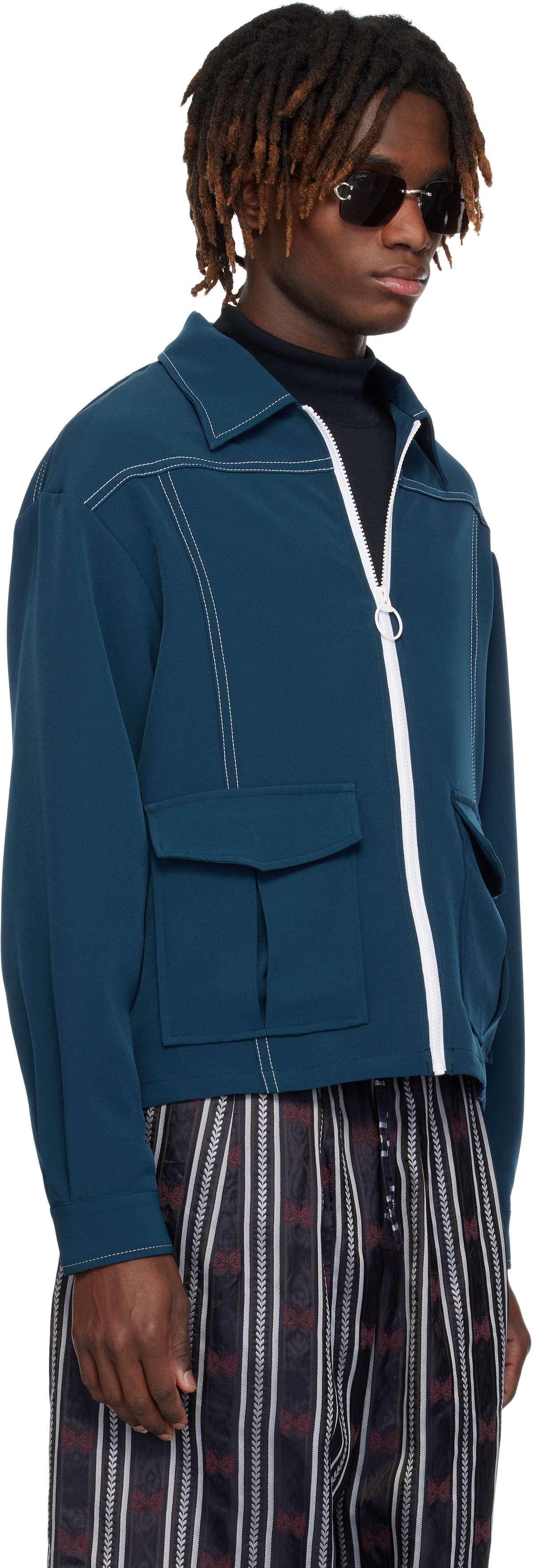 NEEDLES Navy Stitched Sport Jacket Needles