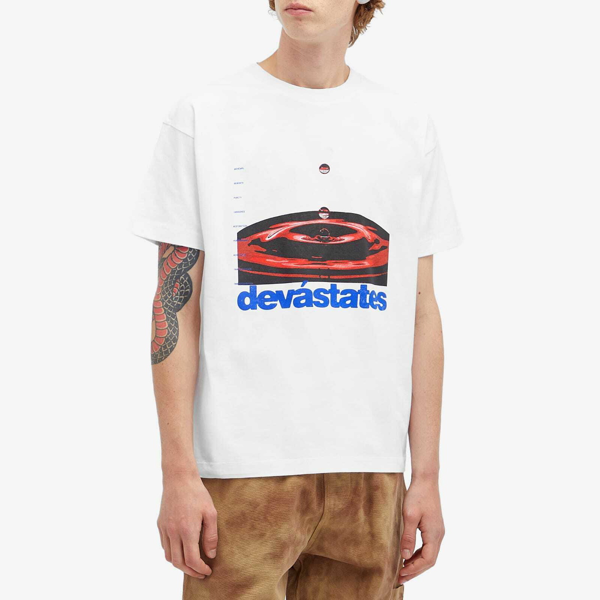 Deva States Men's Ripple T-Shirt in White DEVÁ STATES