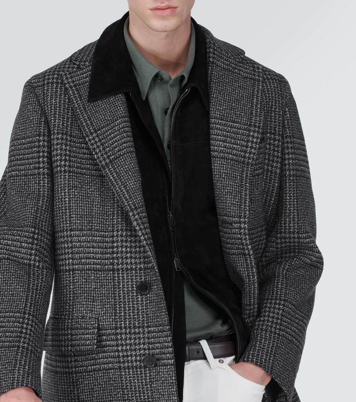 Brioni Houndstooth wool overcoat Brioni