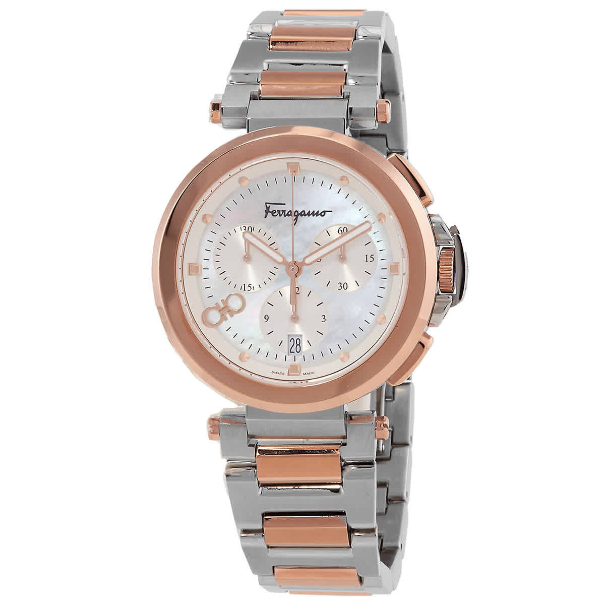 Ferragamo Legacy Chronograph Quartz White Dial Ladies Watch SFMW00422 ...