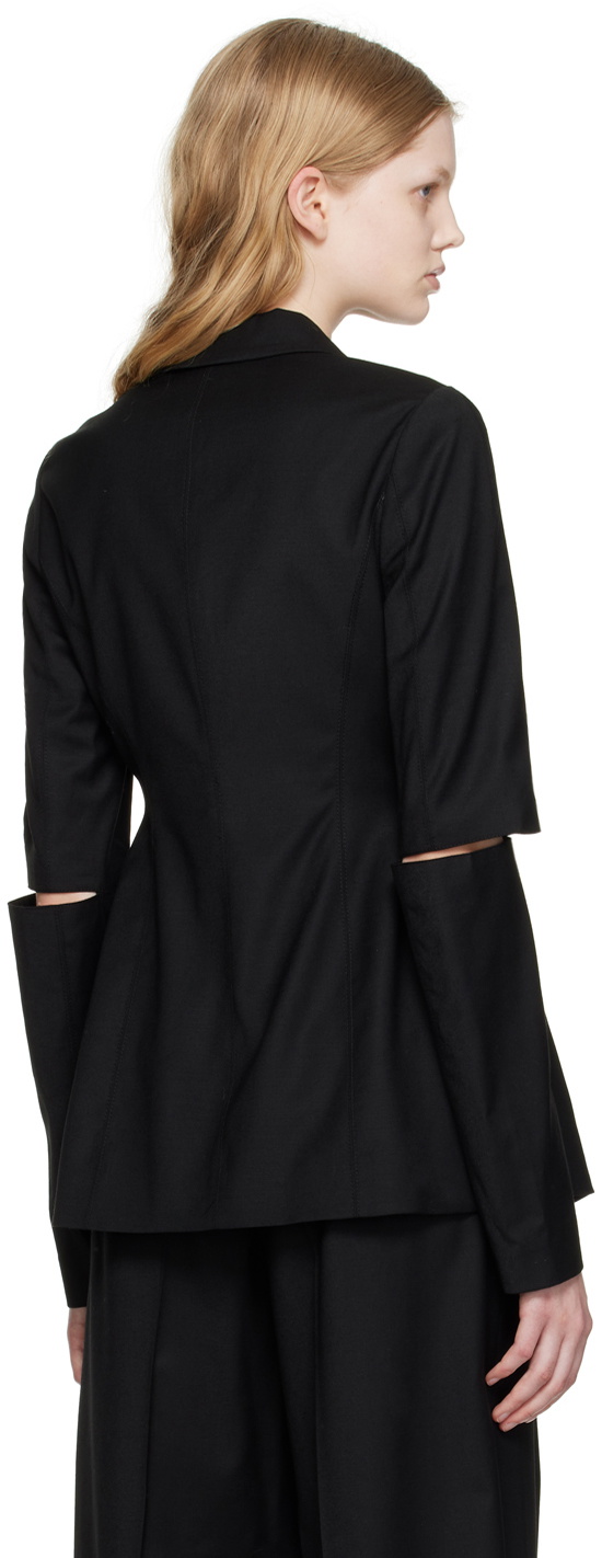 LVIR Black Slit-Sleeve Blazer LVIR