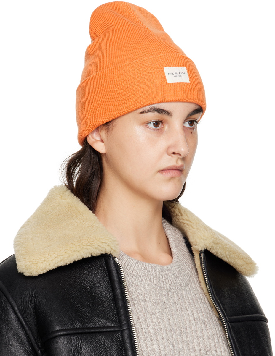 rag & bone Orange Addison Beanie Rag and Bone