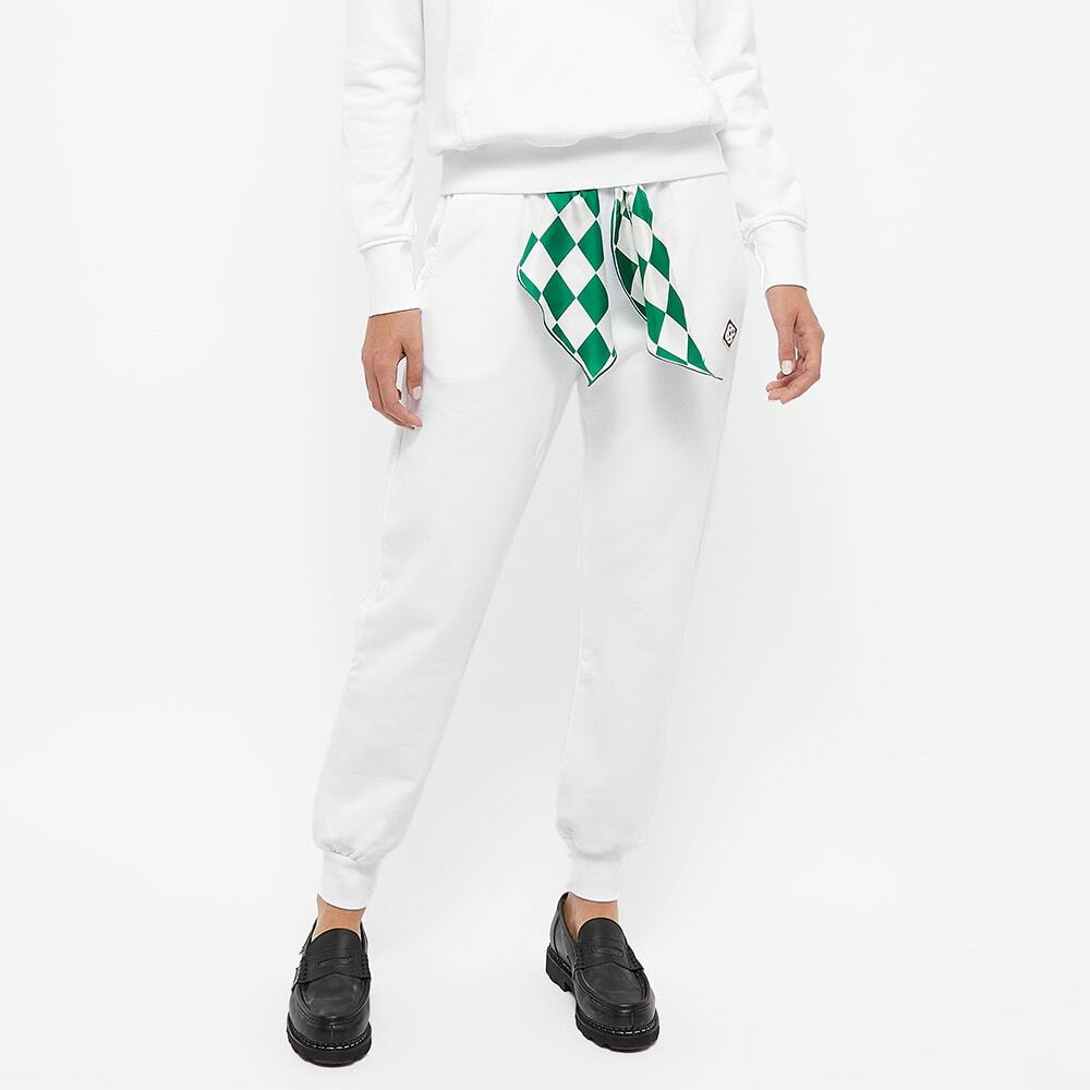 Casablanca Women's Scarf Sweat Pant in Bright White Casablanca