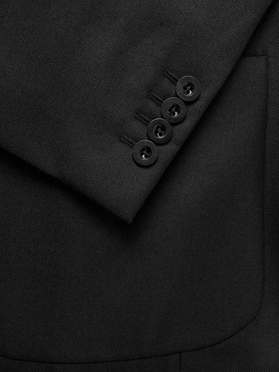 Mr P. - Black Unstructured Worsted Wool Blazer - Black Mr P.