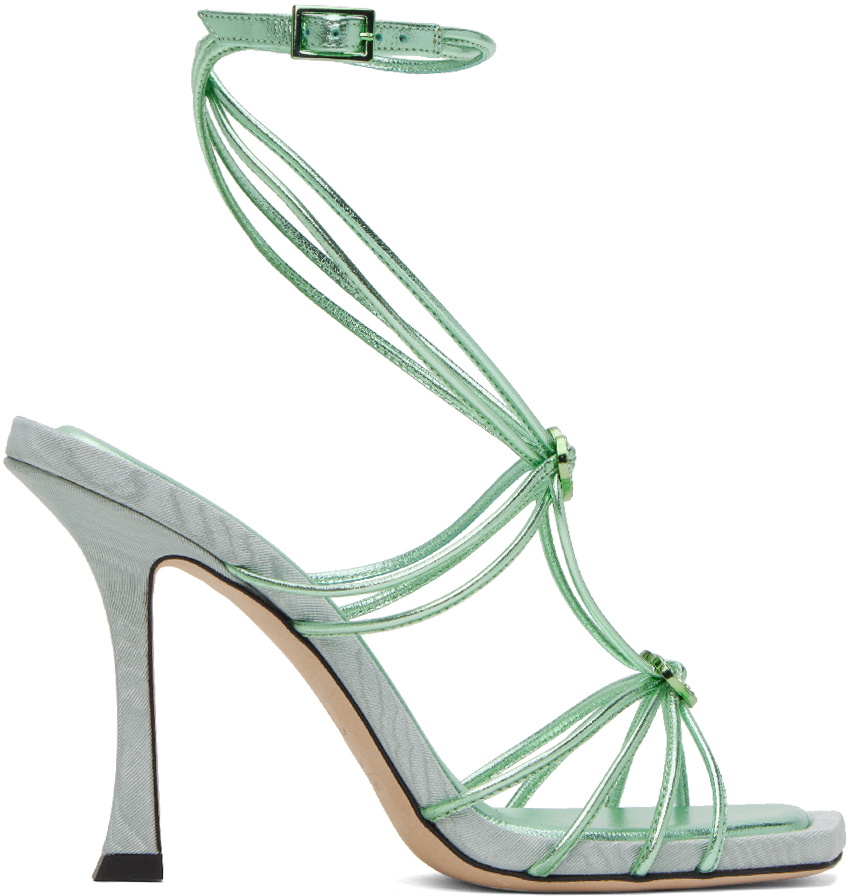 Jimmy Choo Green Indiya 100 Heeled Sandals Jimmy Choo
