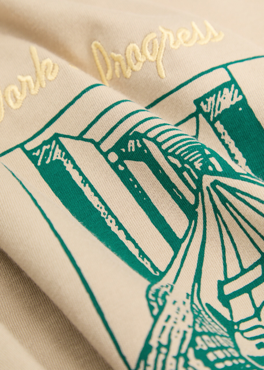 Carhartt Wip Racer Cotton T-shirt Cream Carhartt WIP