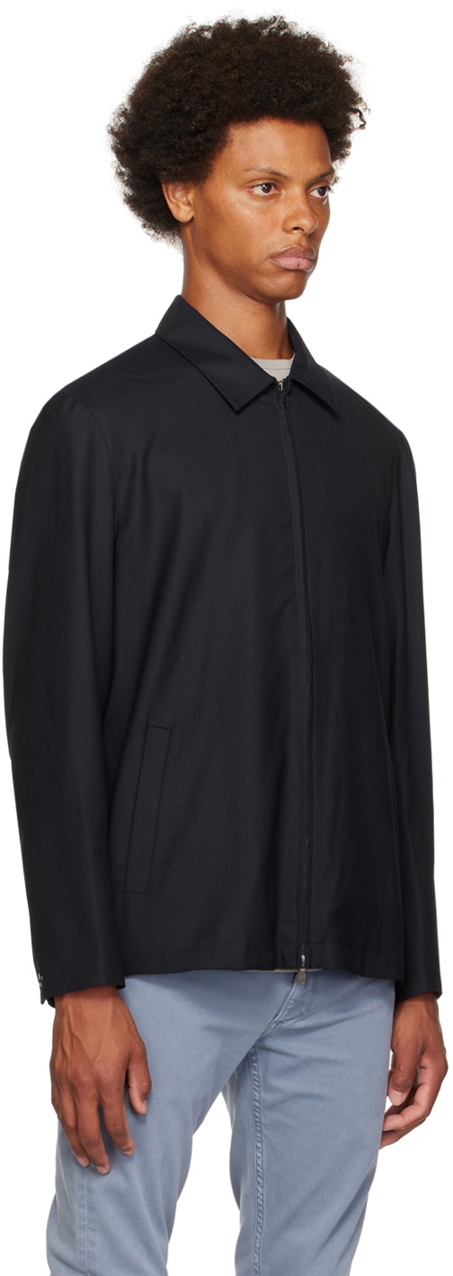 Sunspel Navy Harrington Jacket Sunspel