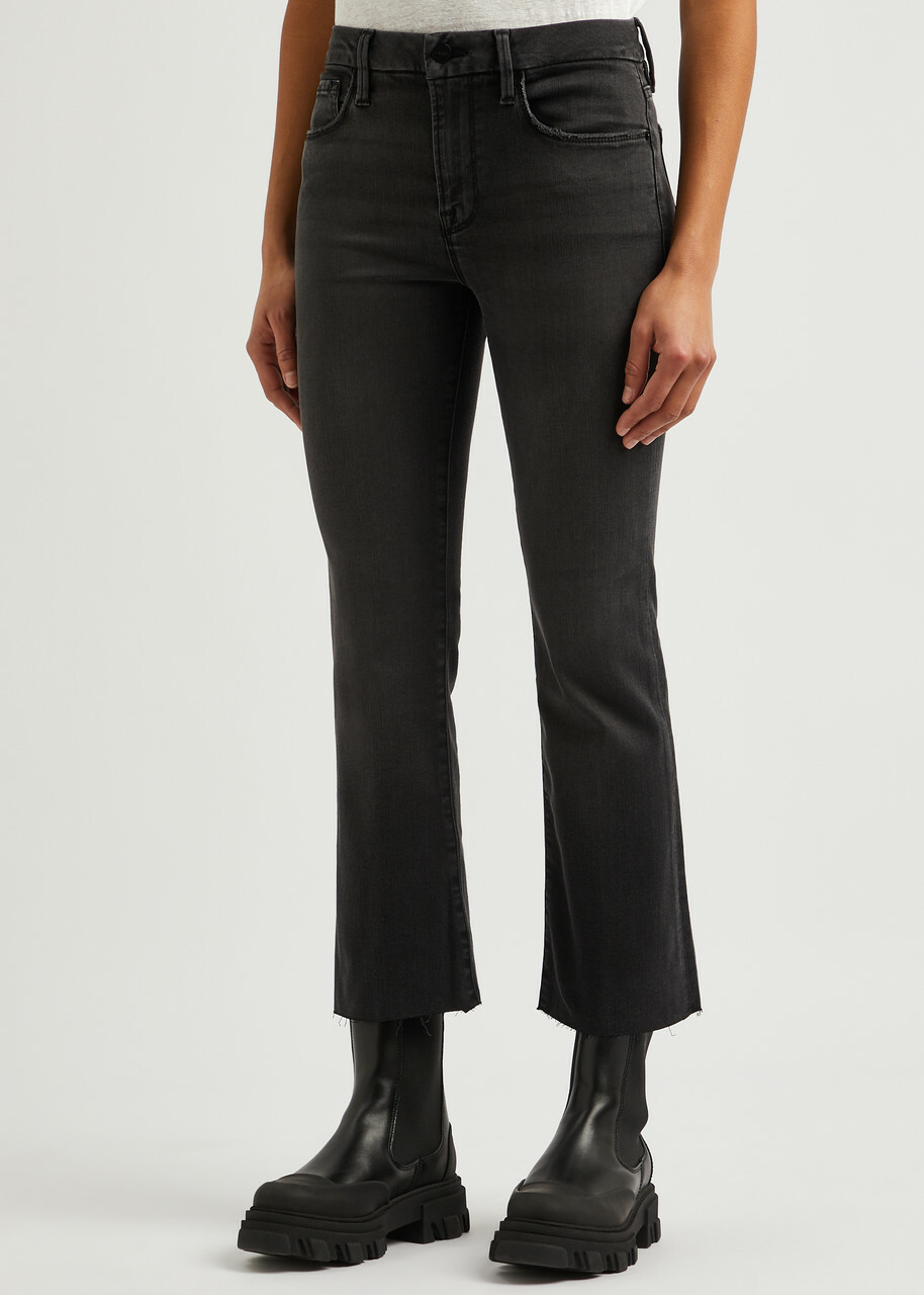 Frame Le Crop Mini Boot Jeans Black Frame Denim