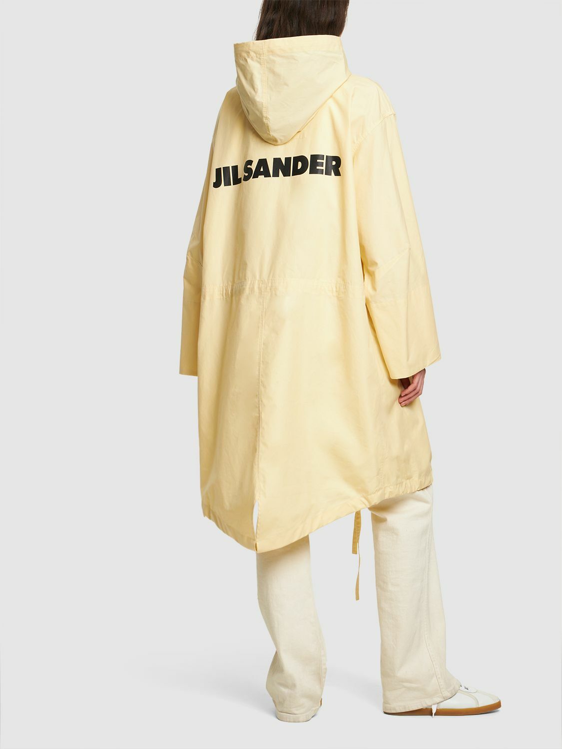 JIL SANDER - Logo Printed Cotton Canvas Parka Jil Sander