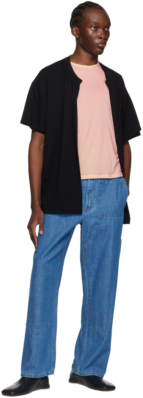 MM6 Maison Margiela Black Open Front T-Shirt MM6 Maison Margiela