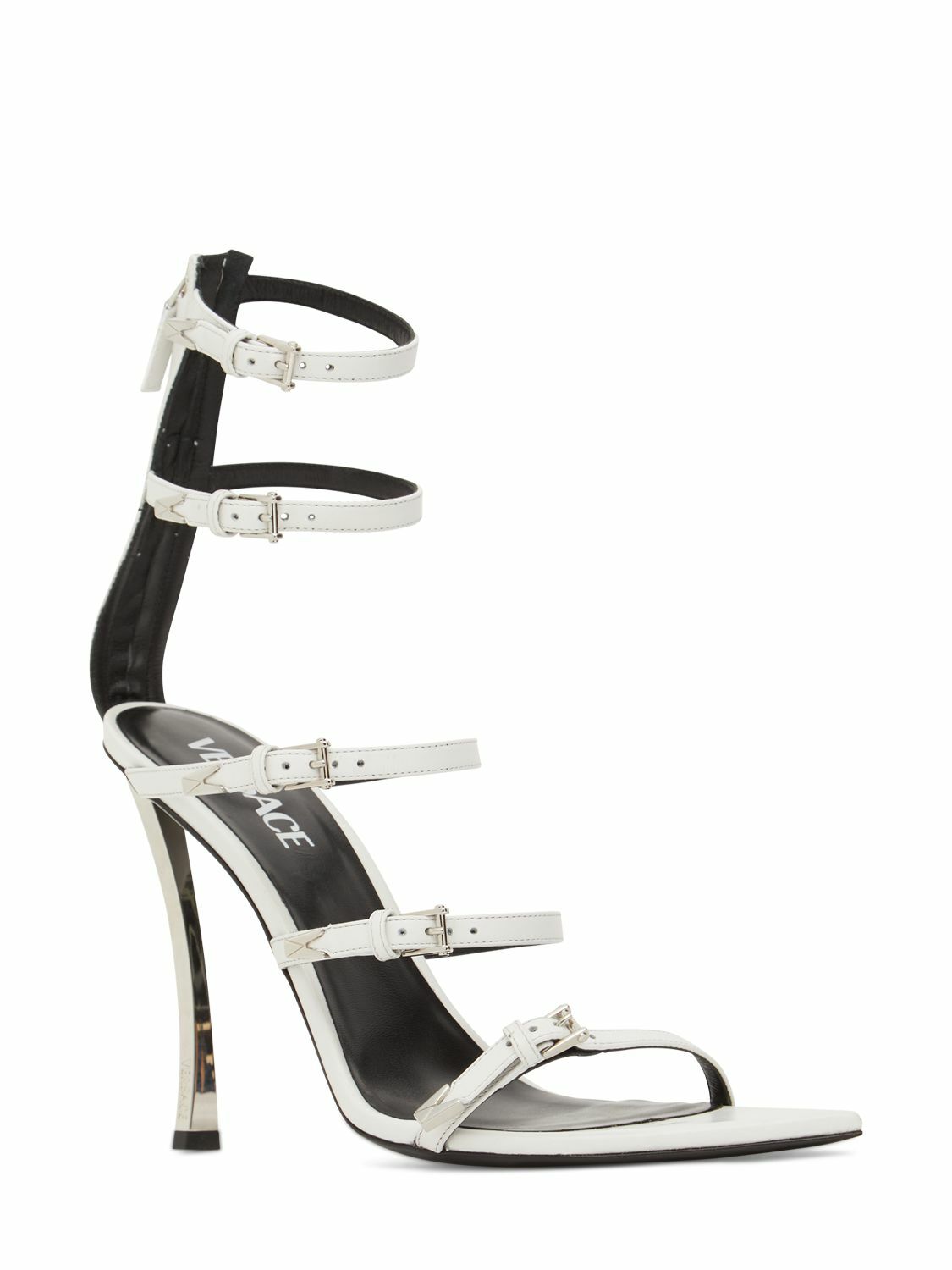 VERSACE - 110mm Leather High Heel Sandals Versace