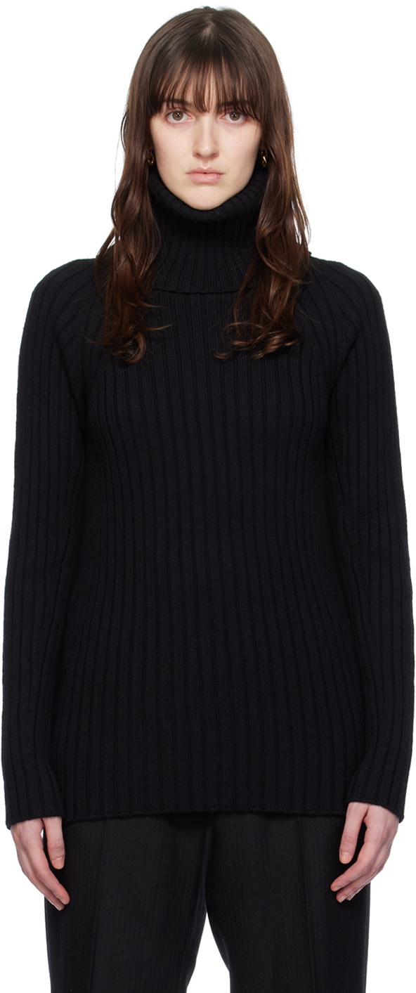 Junya Watanabe Black Ribbed Turtleneck Junya Watanabe