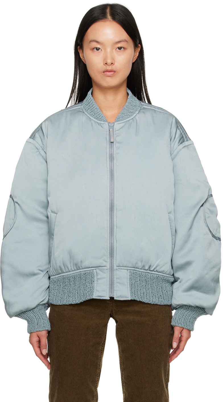 Acne Studios Blue Insulated Bomber Jacket Acne Studios