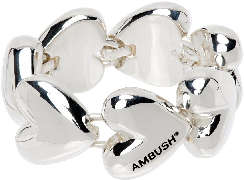 AMBUSH Silver Heart Charm Ring Ambush