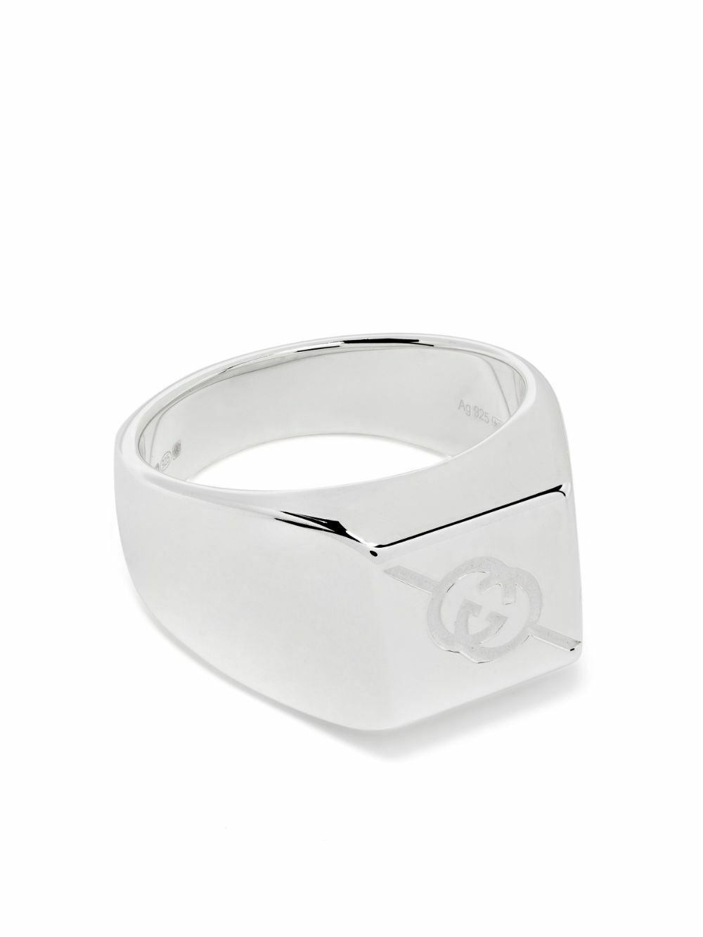 Gucci Sterling Silver Diagonal Interlocking G Ring Gucci