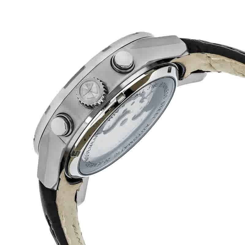 Heritor Hannibal Black Open Heart Dial Black Leather Mens Watch HR4102 ...