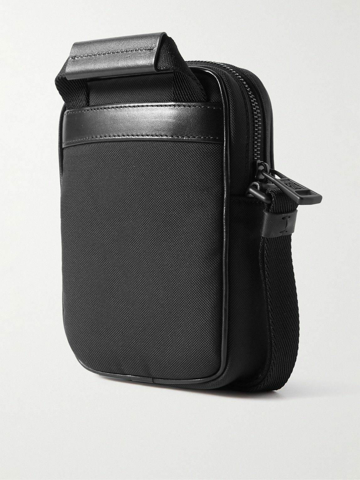 Moncler - Logo-Appliquéd Leather-Trimmed Canvas Pouch Moncler