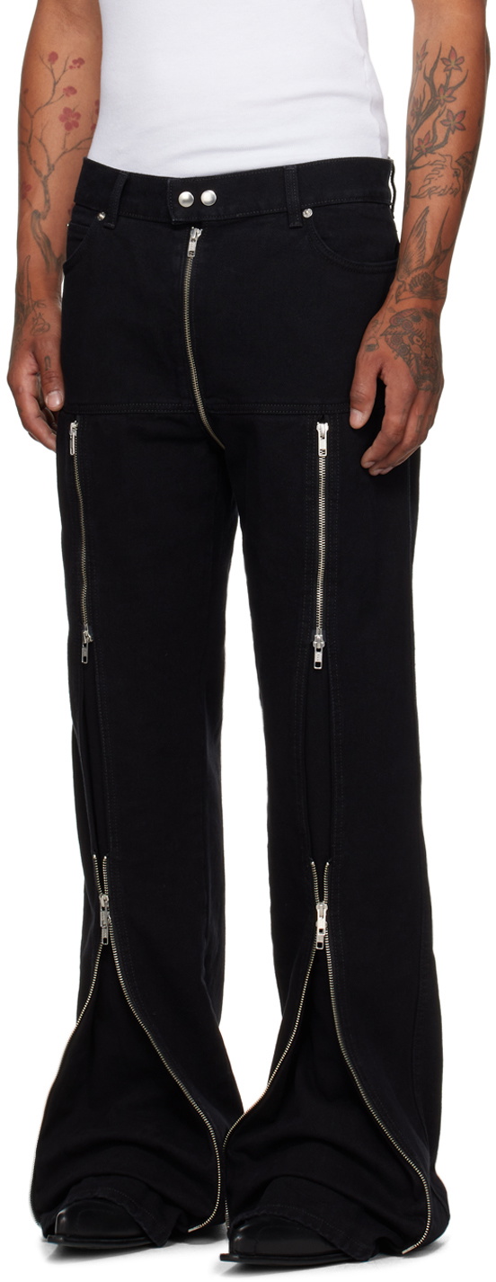 LU'U DAN Black Zipped Riot Jeans LU'U DAN