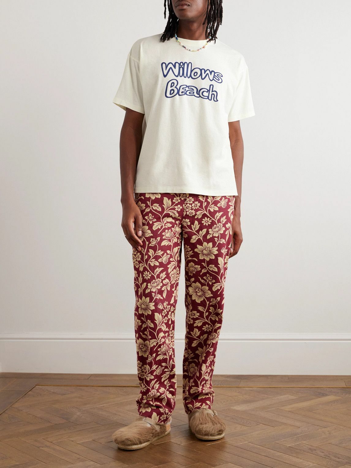 BODE - Printed Cotton-Jersey T-Shirt - Neutrals Bode