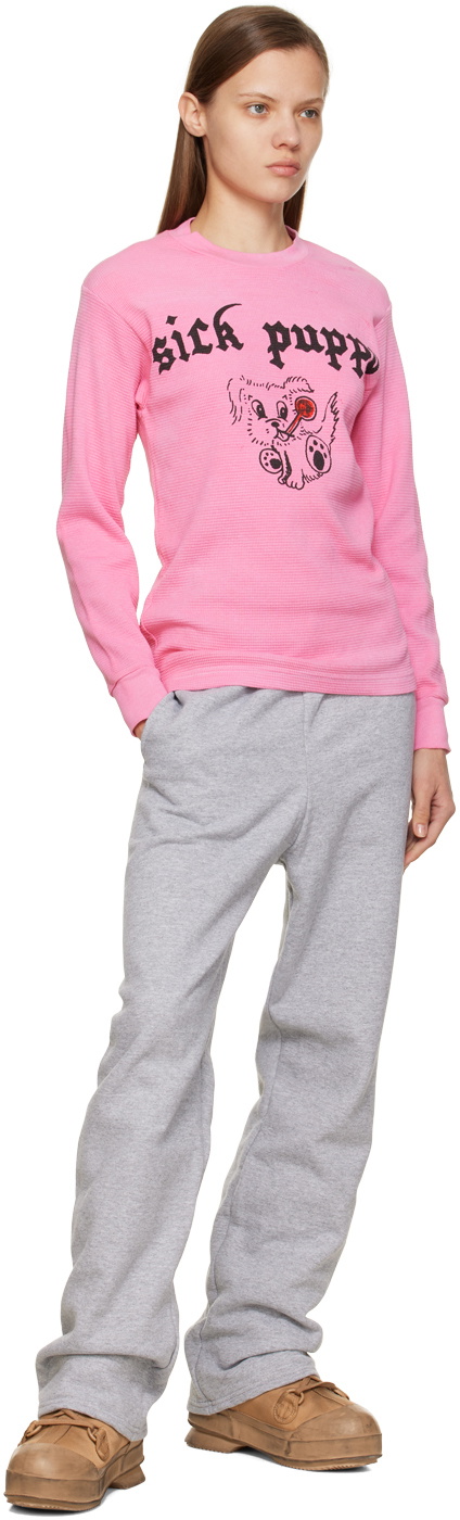 HOLLYWOOD GIFTS SSENSE Exclusive Pink 'Sick Puppy' Long Sleeve T-Shirt