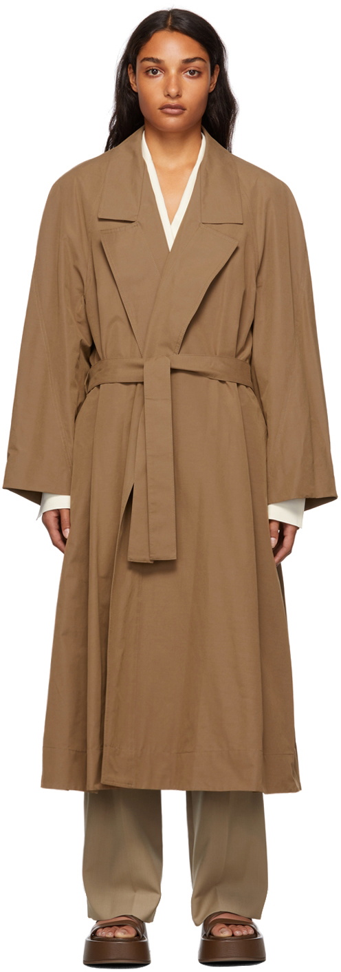 LOW CLASSIC Brown Low Collar Trench Coat Low Classic