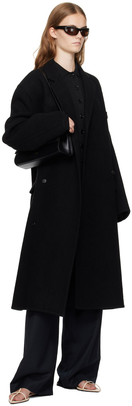 Recto Black Handmade Wool Coat Recto