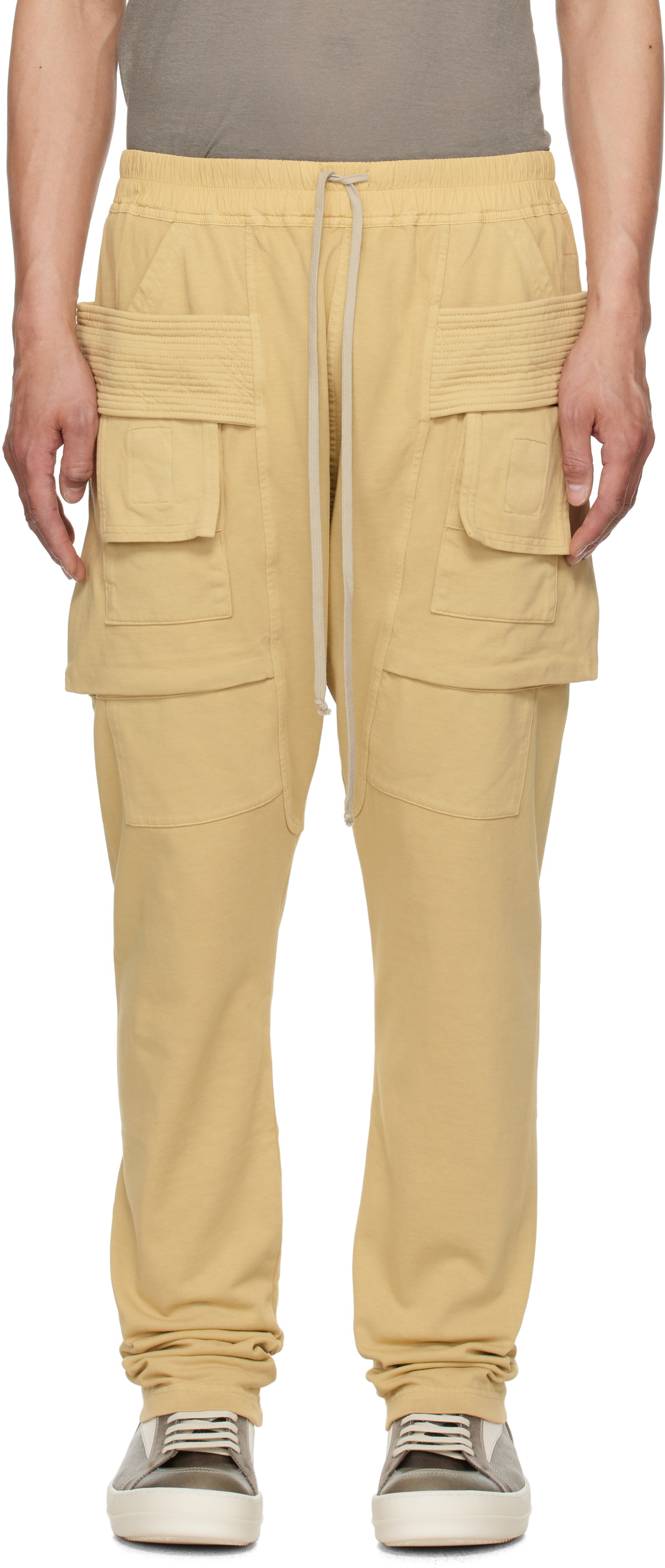 Rick Owens DRKSHDW Beige Hollywood Creatch Cargo Drawstring Pants Rick ...