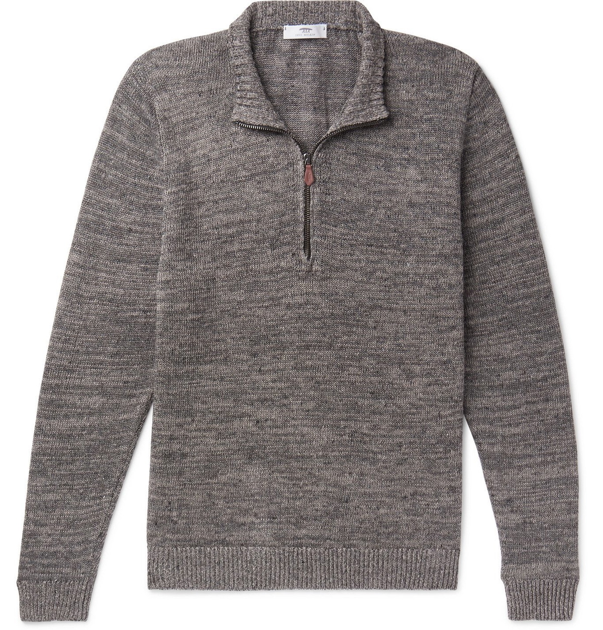Inis Meáin - Linen Half-Zip Sweater - Gray Inis Meáin