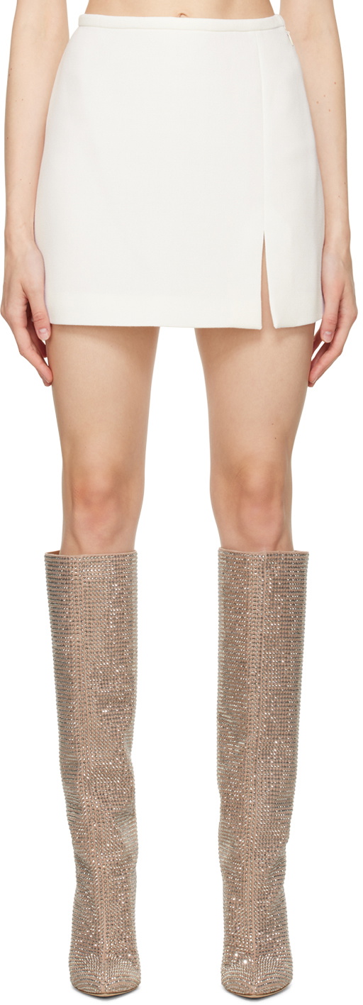 MACH & MACH Off-White Little Split Miniskirt MACH & MACH