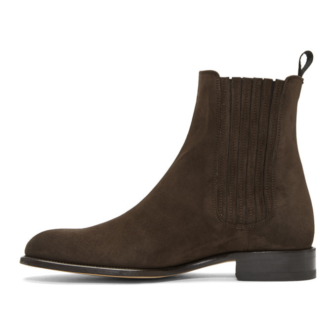 Brioni Brown Suede Chelsea Boots Brioni