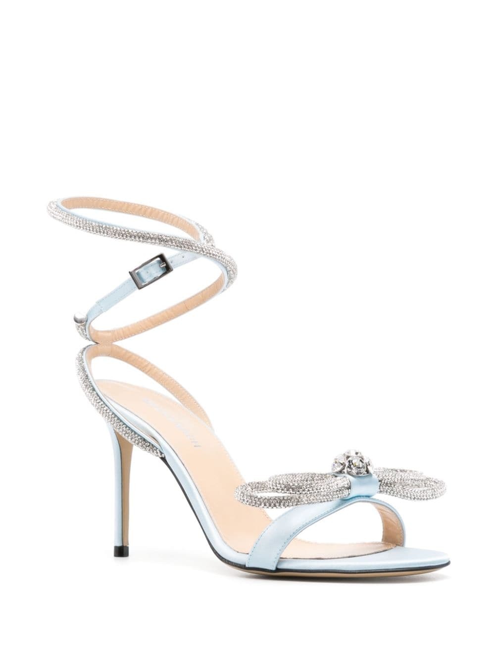MACH & MACH - Double Bow Satin High Heel Sandals MACH & MACH