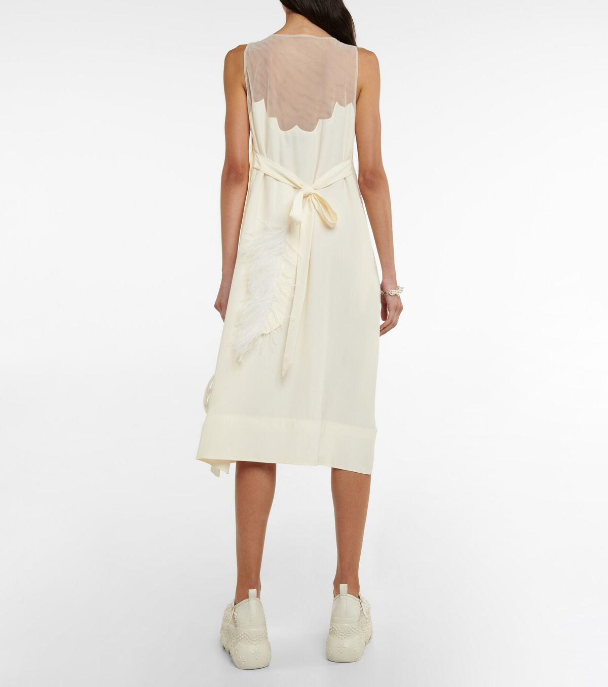 Simone Rocha - Embellished tulle-paneled midi dress Simone Rocha