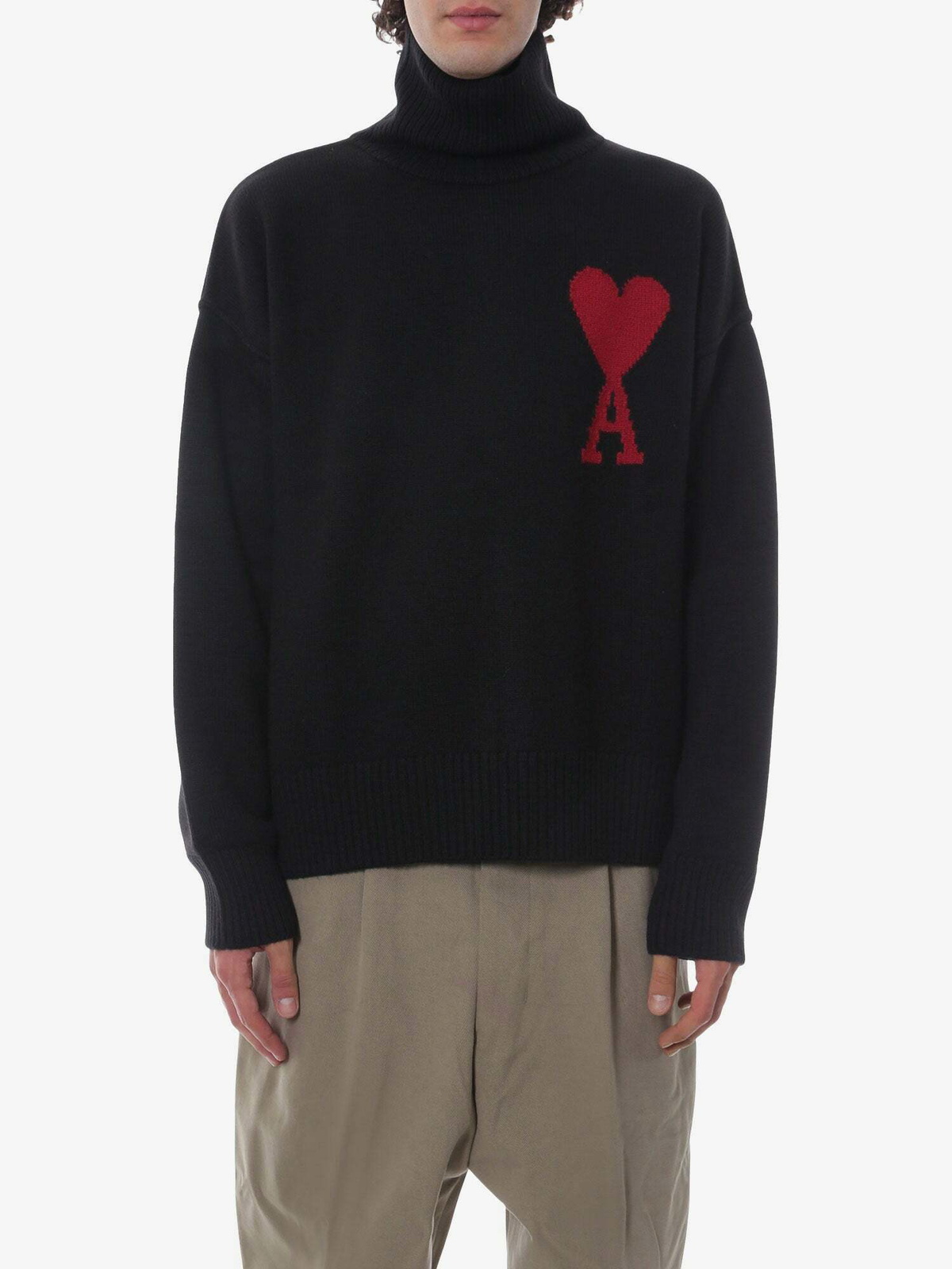 Ami Paris Sweater Black Mens AMI