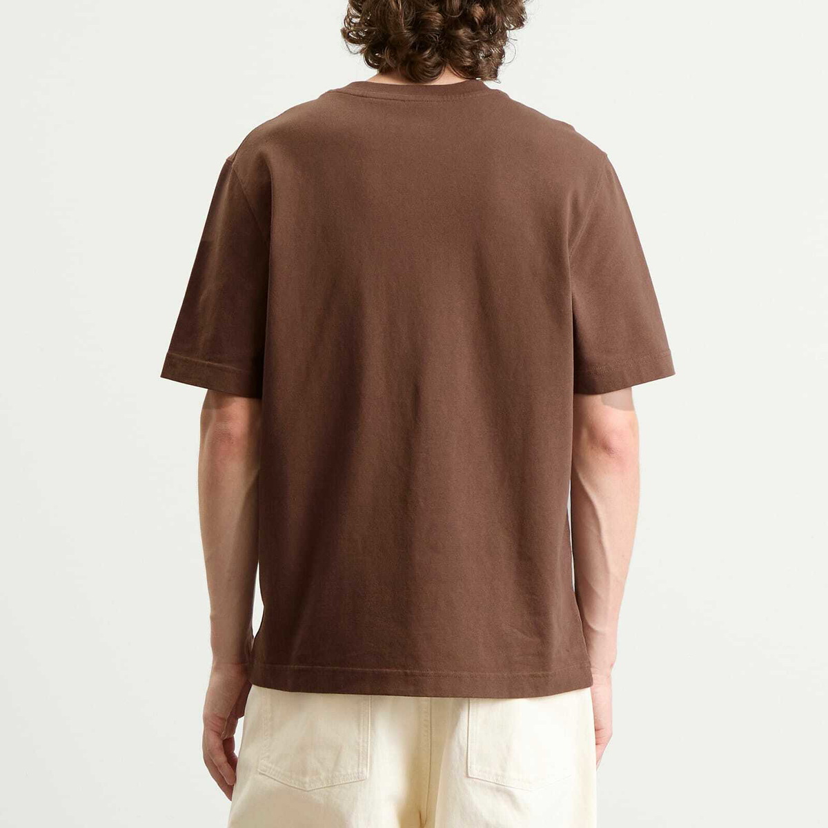 Jacquemus Men's Grosgrain Logo T-Shirt in Dark Brown Jacquemus