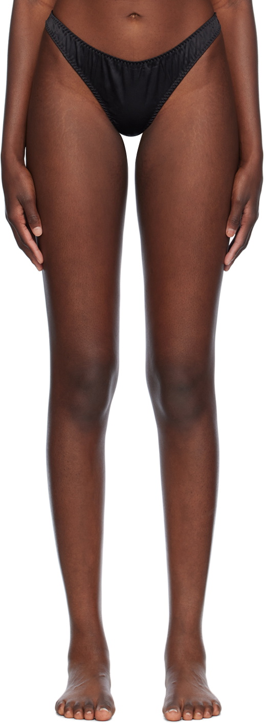 Fleur du Mal Black Luxe Thong Fleur du Mal