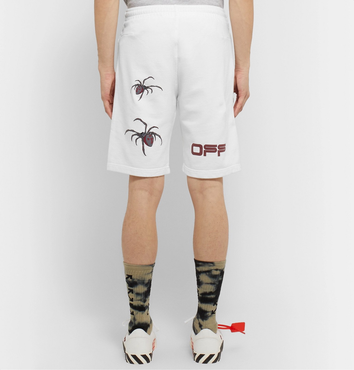 Off-White - Printed Loopback Cotton-Jersey Shorts - White Off-White