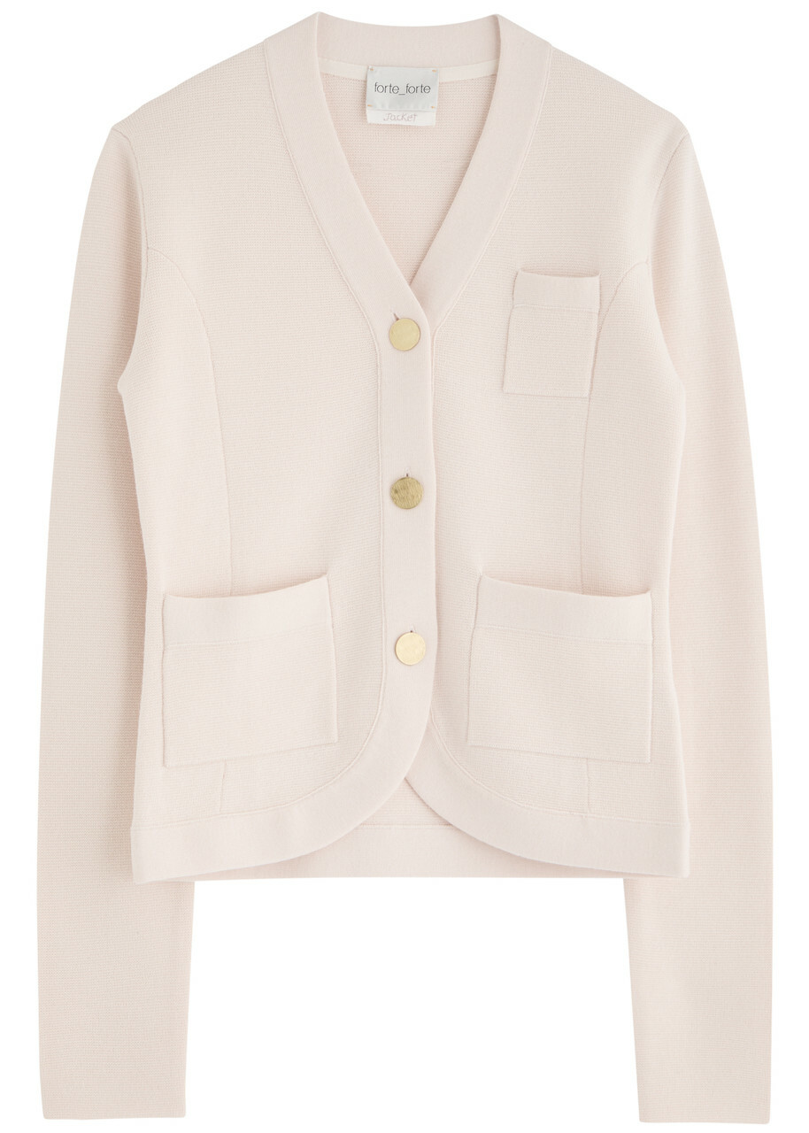 Forte_forte Knitted Wool-blend Jacket Ivory Forte Forte