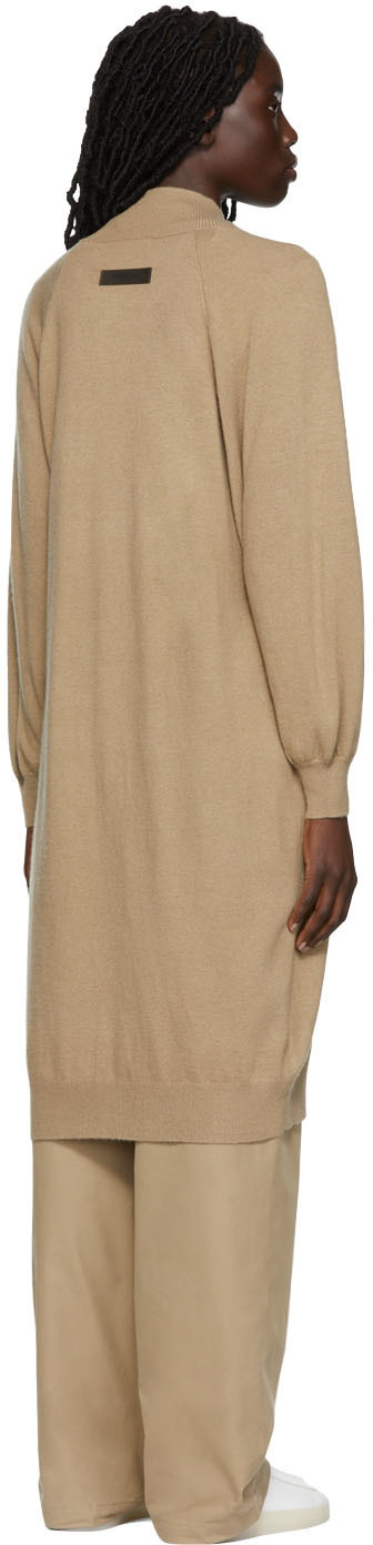 Essentials Tan Knit Long Jacket Essentials