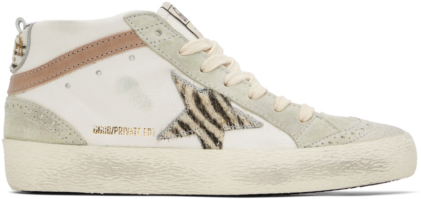 Golden Goose SSENSE Exclusive White & Gray Mid Star Sneakers Golden ...