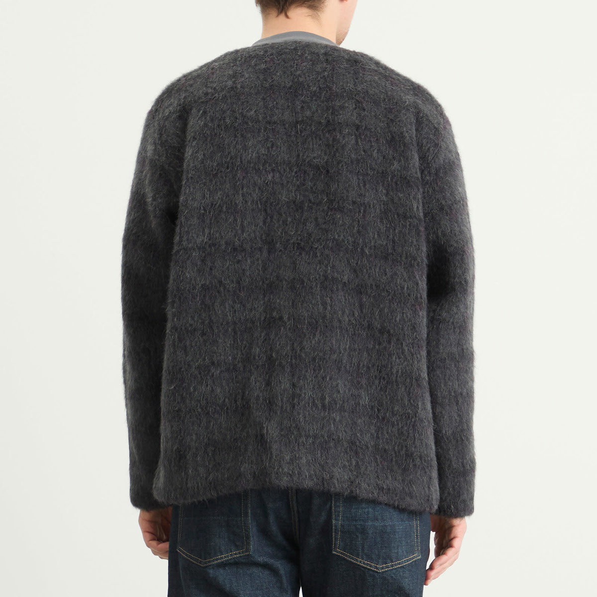 Our Legacy Men's Hairy Wool Cardigan in Plum Our Legacy
