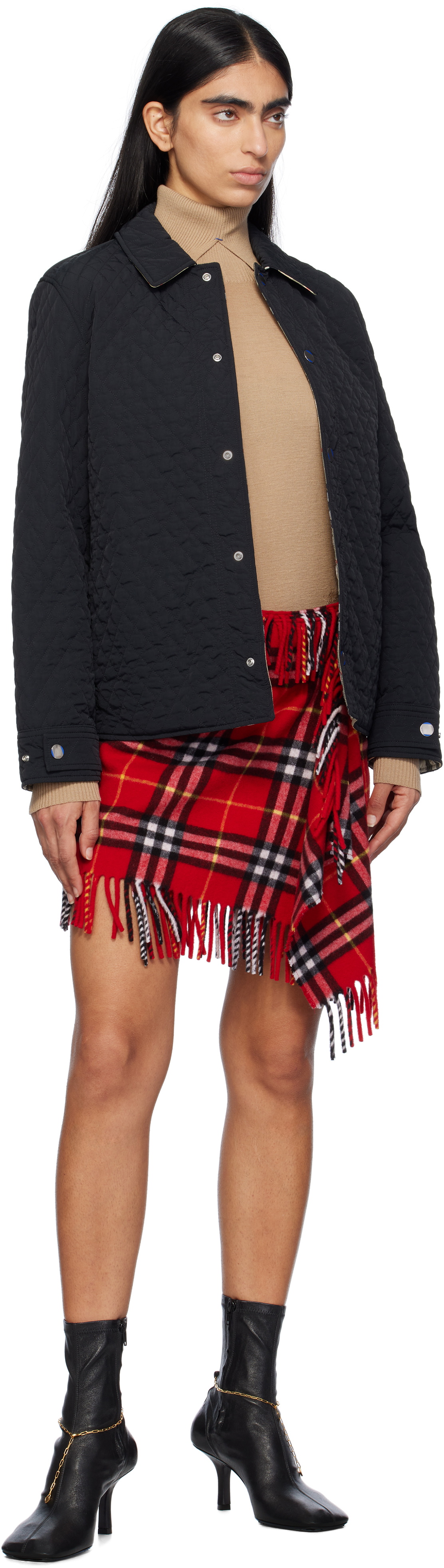 Burberry Black Quilted Nylon Reversible Jacket Burberry