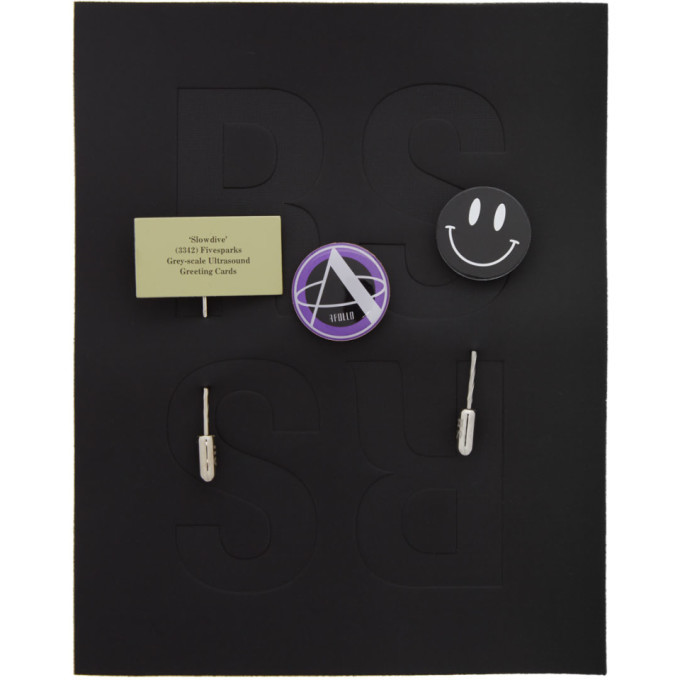 Raf Simons Set of Mismatched Multicolor Pins Raf Simons