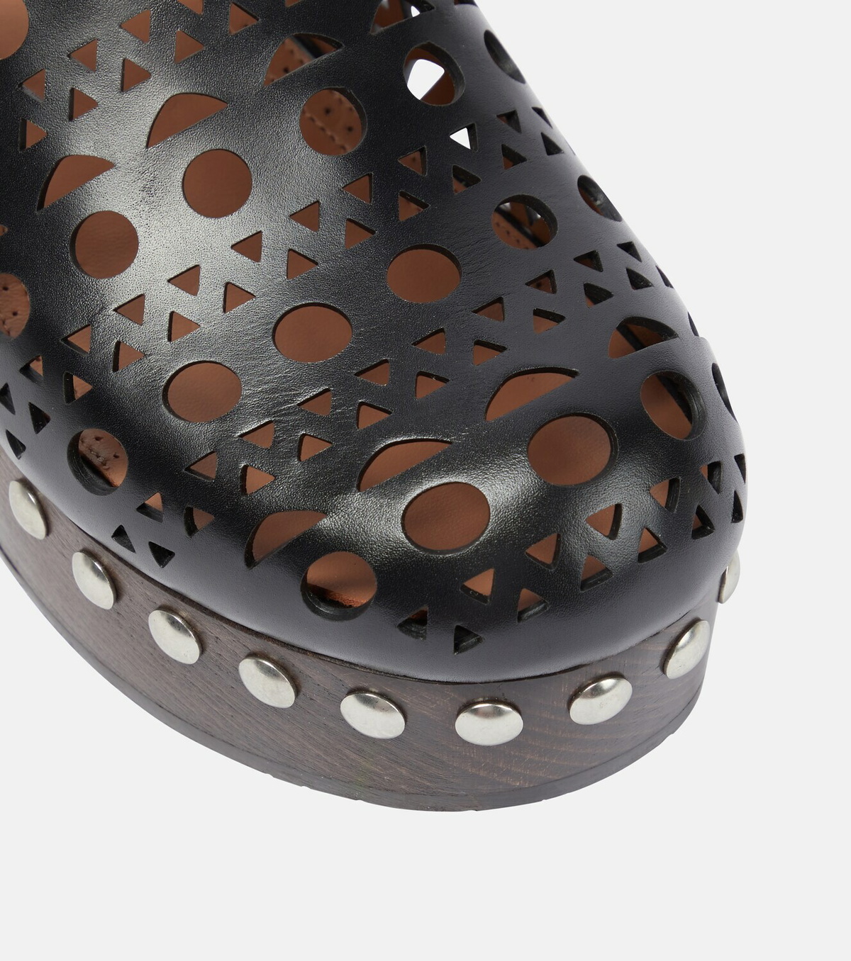 Alaïa Laser-cut leather clogs ALAÏA