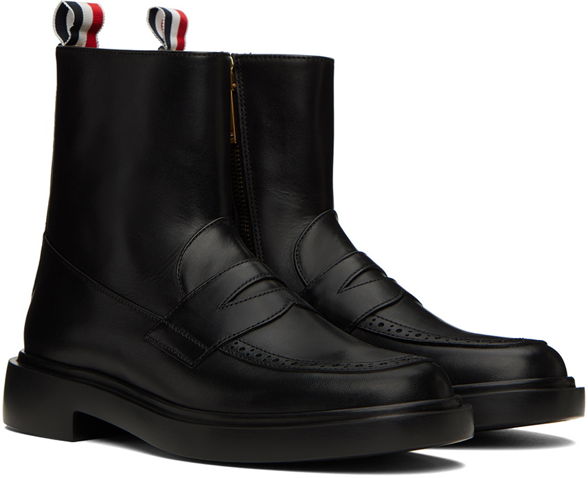 Thom Browne Black Penny Loafer Boots Thom Browne