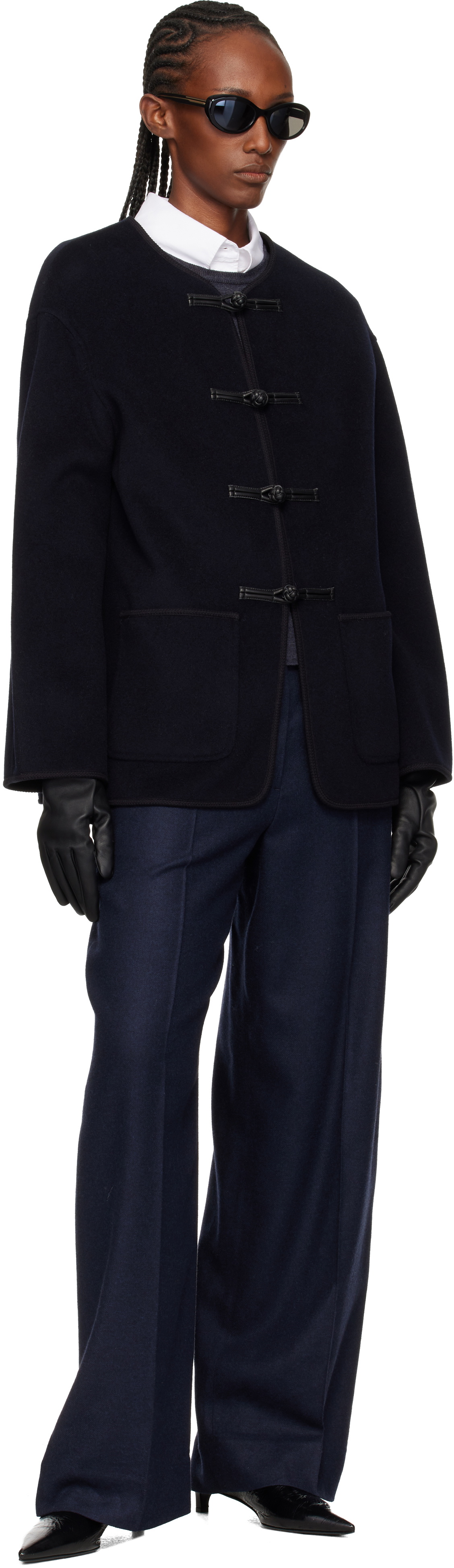 Róhe Navy Double-Faced Wool Jacket Róhe