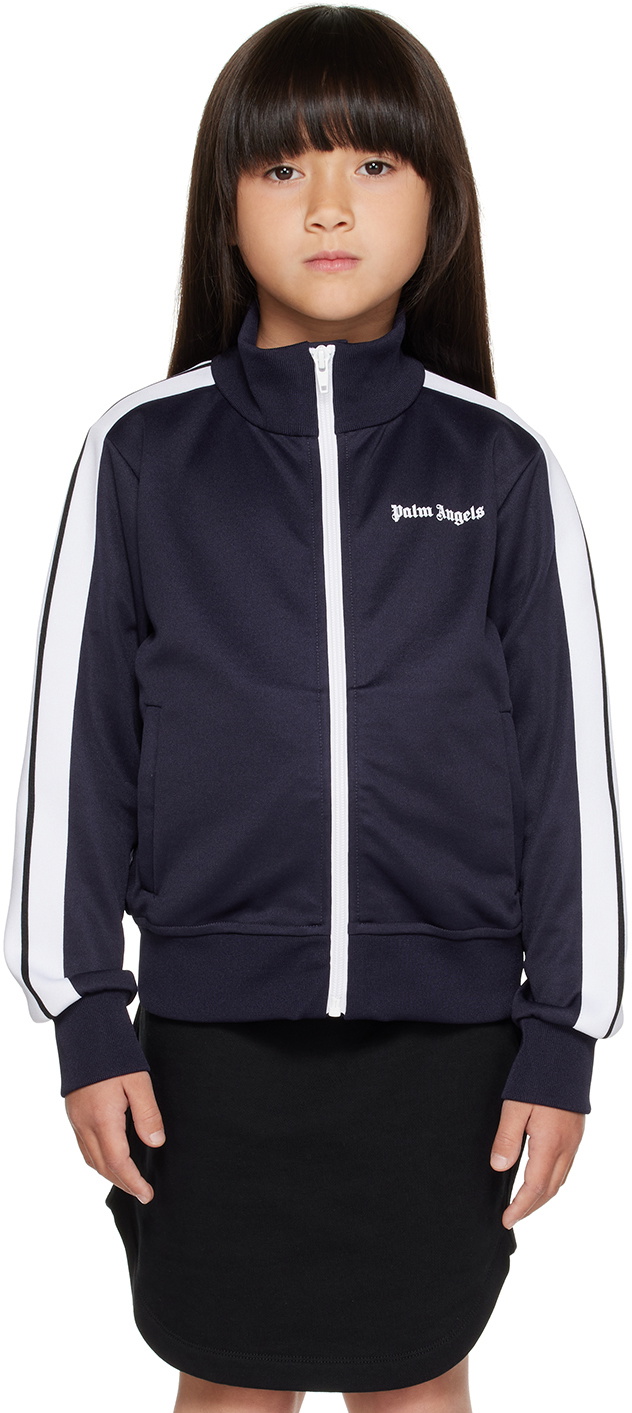 Palm Angels Kids Blue Bonded Track Jacket Palm Angels