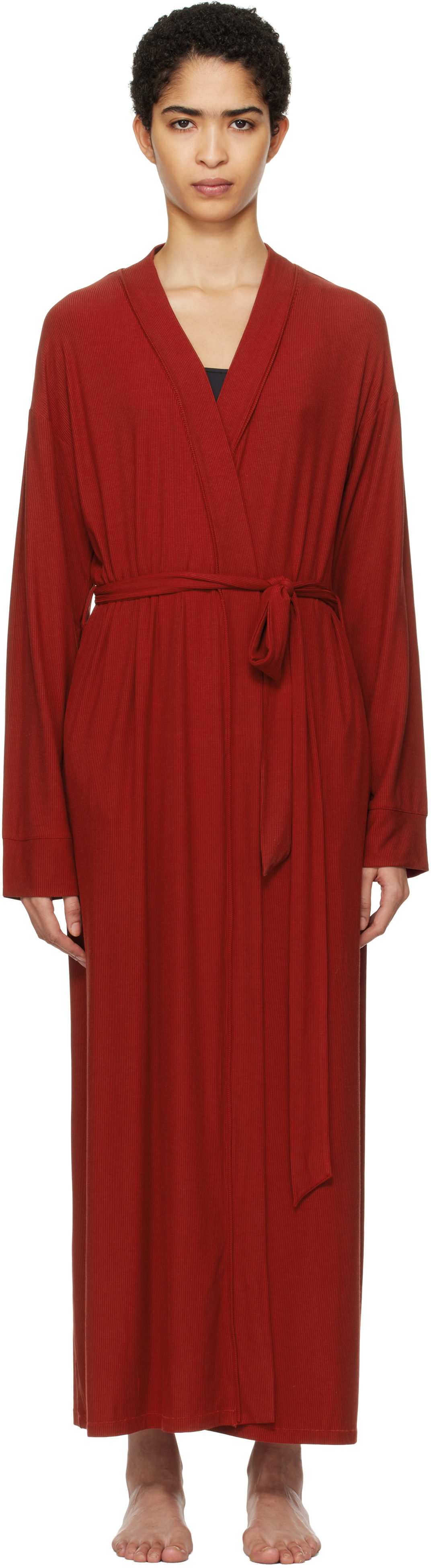 SKIMS Red Soft Lounge Long Robe SKIMS