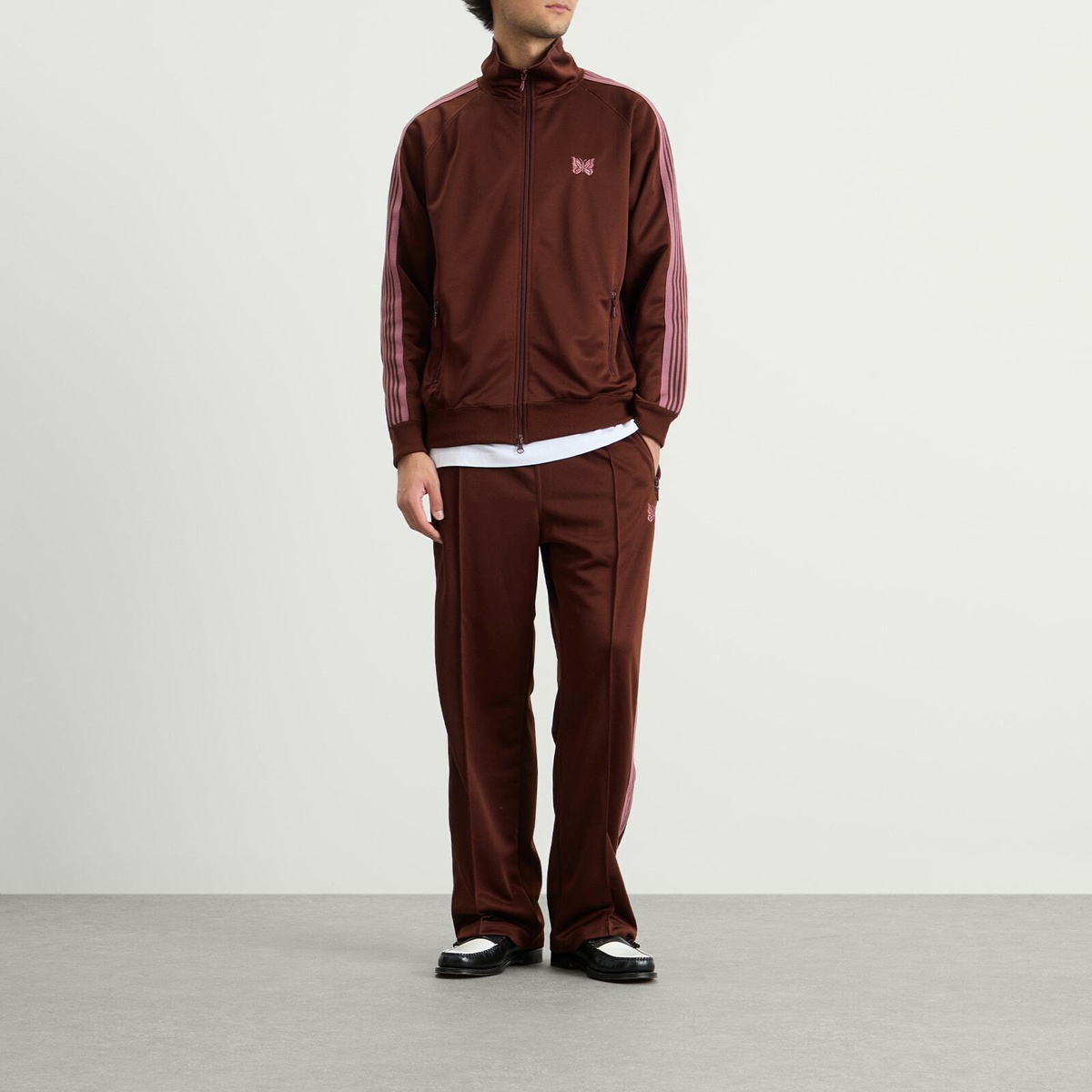 Needles Men's Poly Smooth Track Jacket in Brown Needles